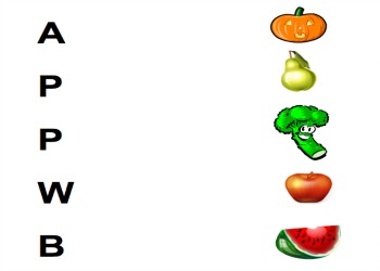 Food and Letter Match-up - SuperKids Nutrition