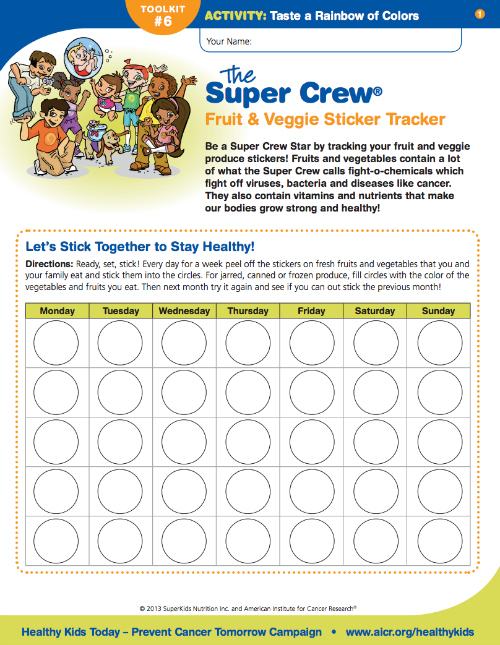 The Super Crew® Fruit & Veggie Sticker Tracker - SuperKids Nutrition