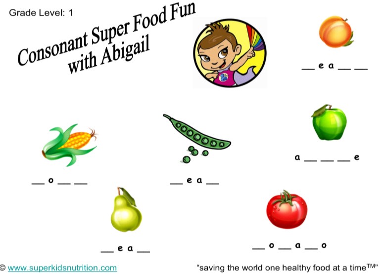 Consonant Super Food Fun with Abigail - SuperKids Nutrition