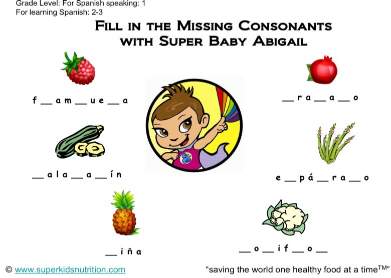 Filling in the missing consonants with Abigail! (Spanish) - SuperKids ...