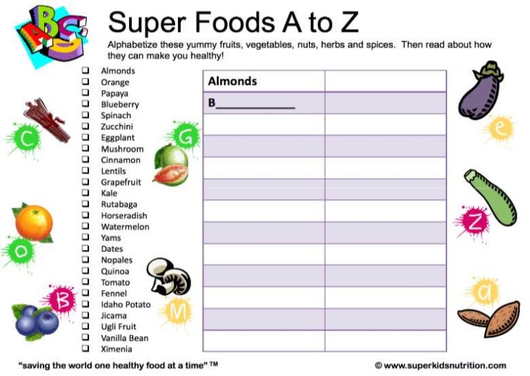 Super Foods A – Z - SuperKids Nutrition
